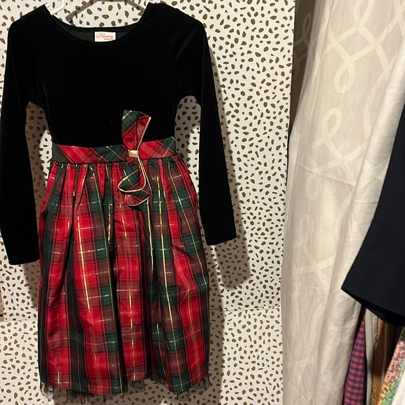 Dresses | Bloome De June Fille Plaid Taffeta And Black Velvet Girls ...